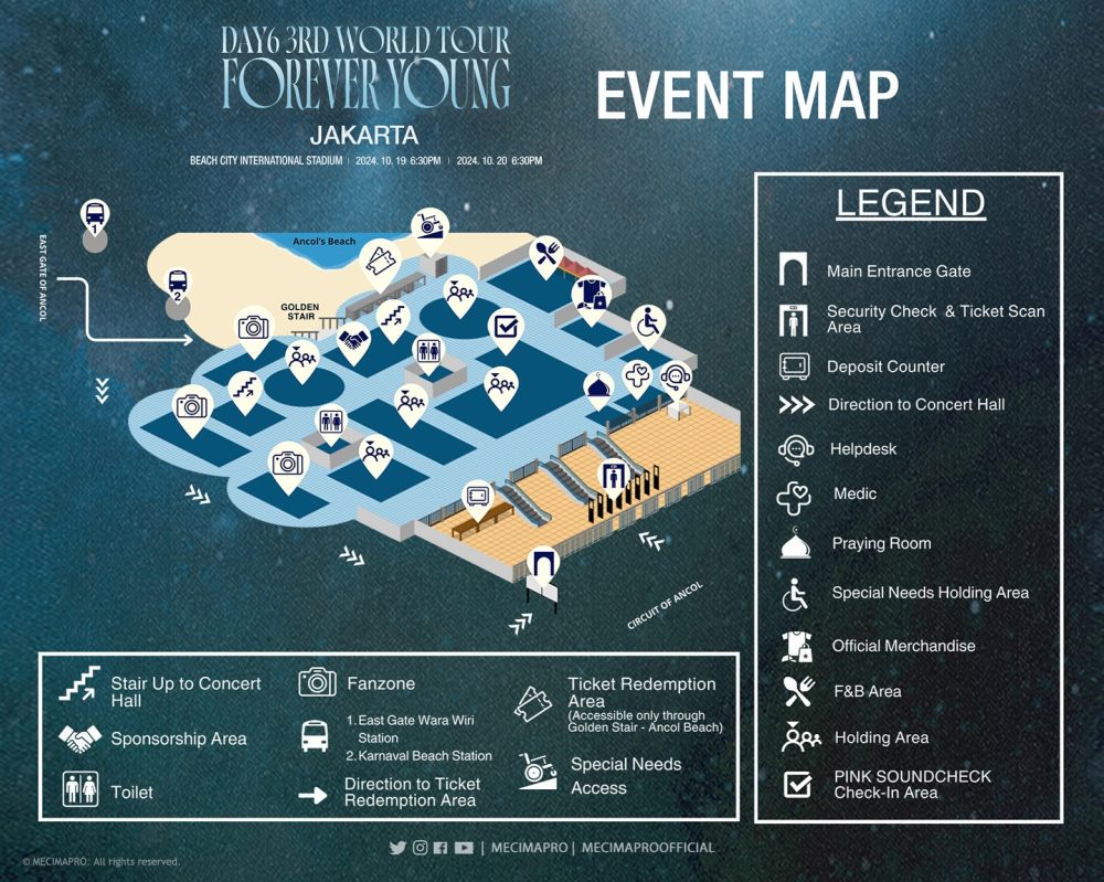 Timetable for DAY6 3RD WORLD TOUR Concert in Jakarta, Complete Ticket ...