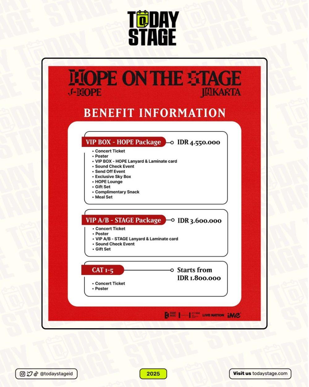 J-Hope BTS Solo Concert Schedule and Ticket Prices in Jakarta 2025 ...
